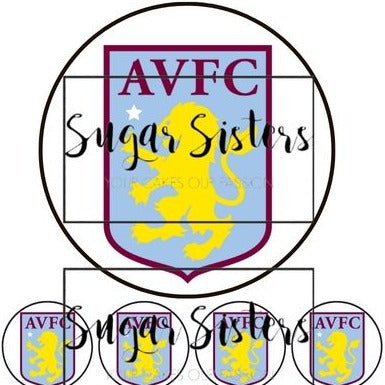 AVFC Edible Topper - (1 x 6" Disc ) (8 x 2" Discs) – SugarSisters.ie