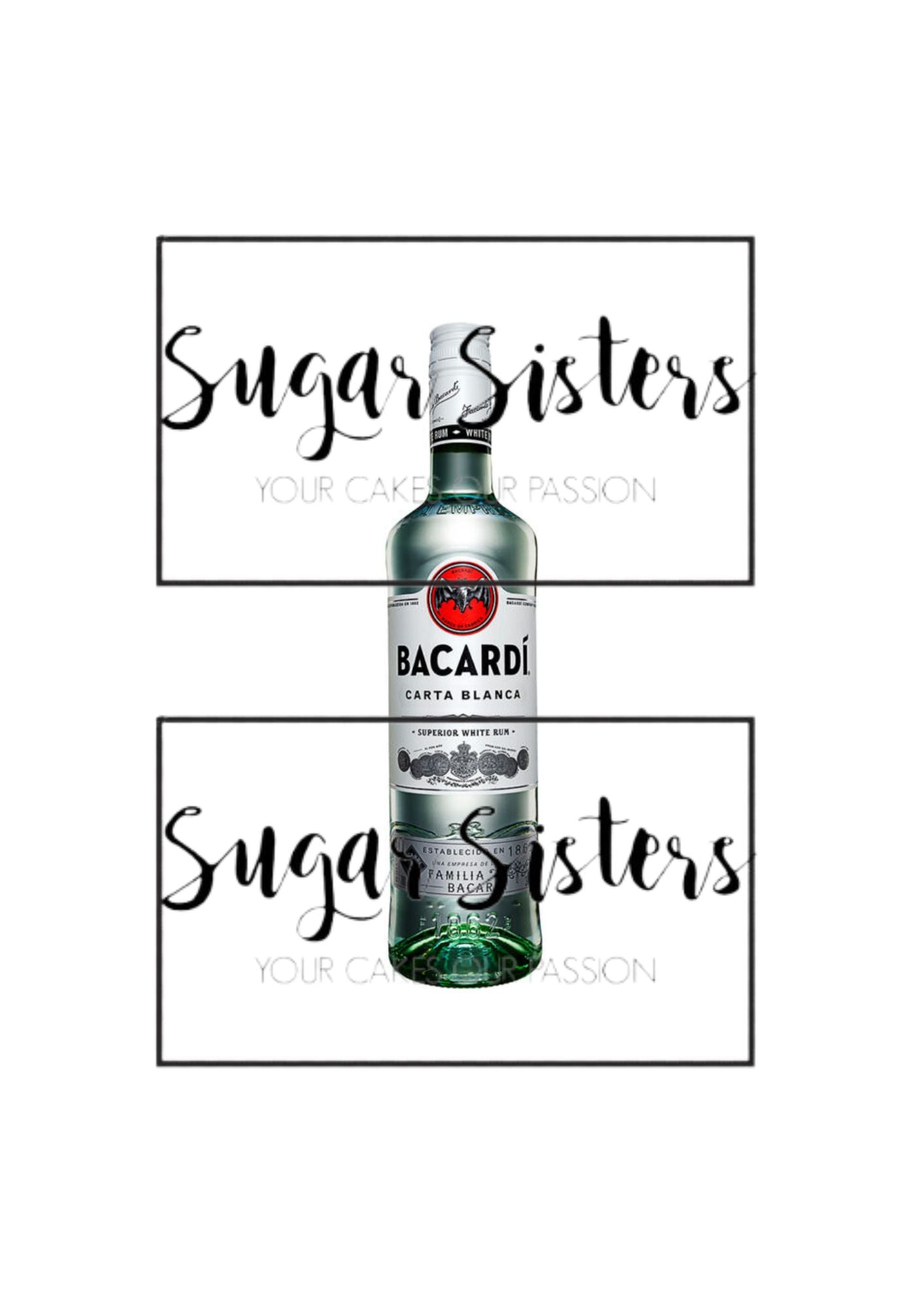 White Rum Bottle Edible Decal - (1 Image 6.5" tall ) – SugarSisters.ie