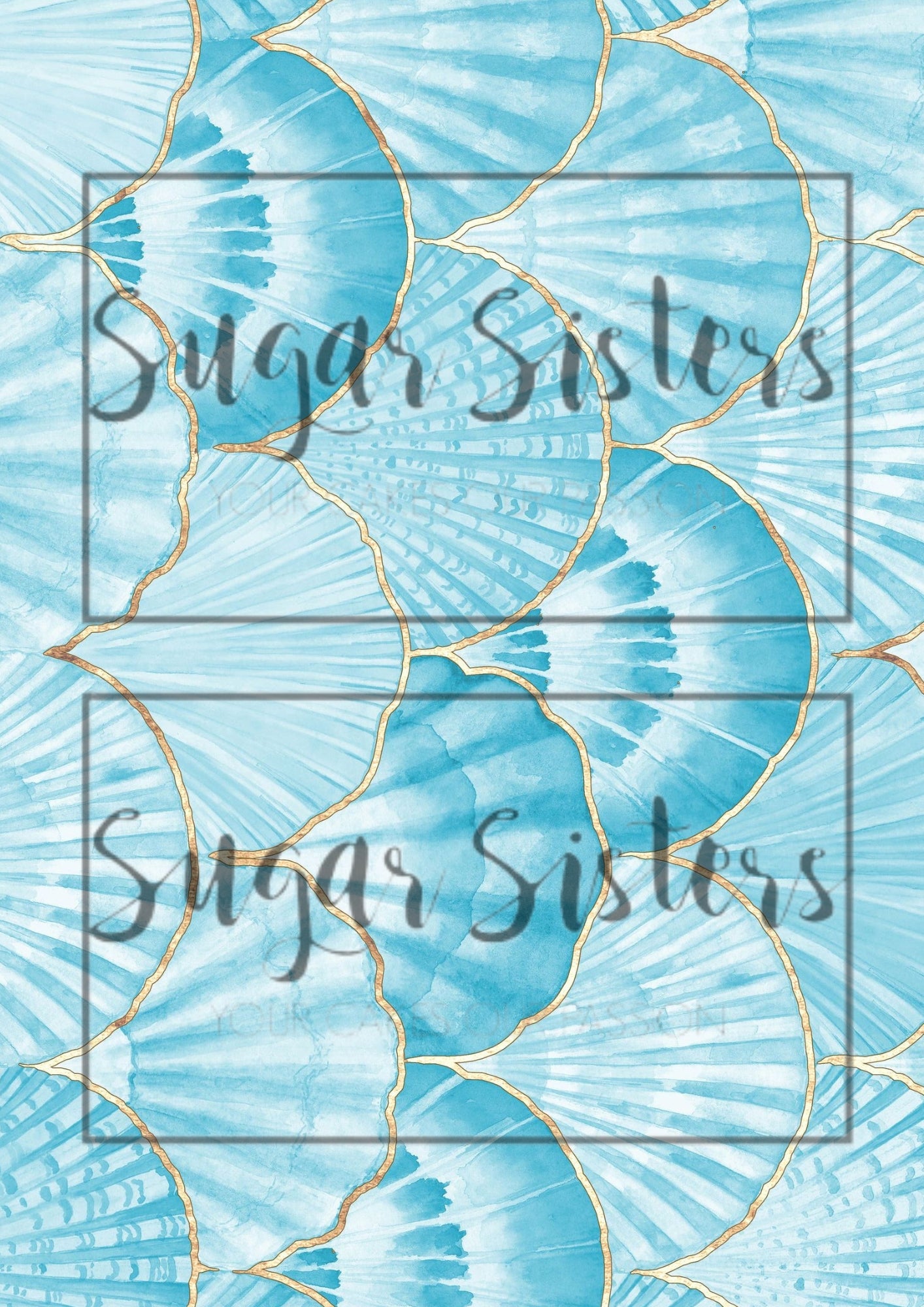 Turquoise Shells Wrap Edible Image – SugarSisters.ie