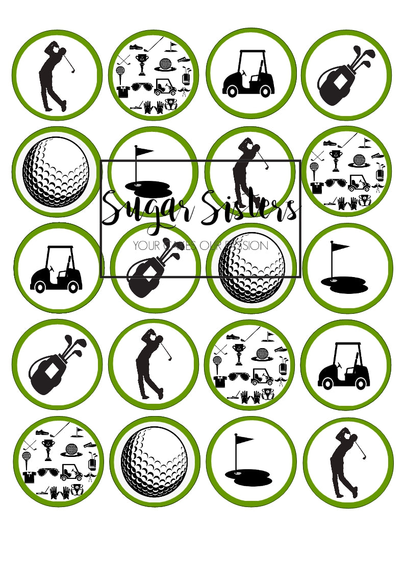 Golf Edible Toppers - (20 Toppers) – SugarSisters.ie