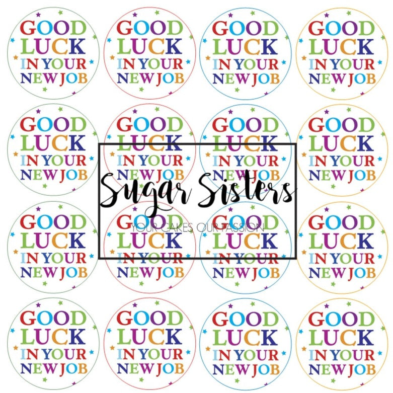 Good Luck New Job Edible Toppers - (20 Toppers) – SugarSisters.ie