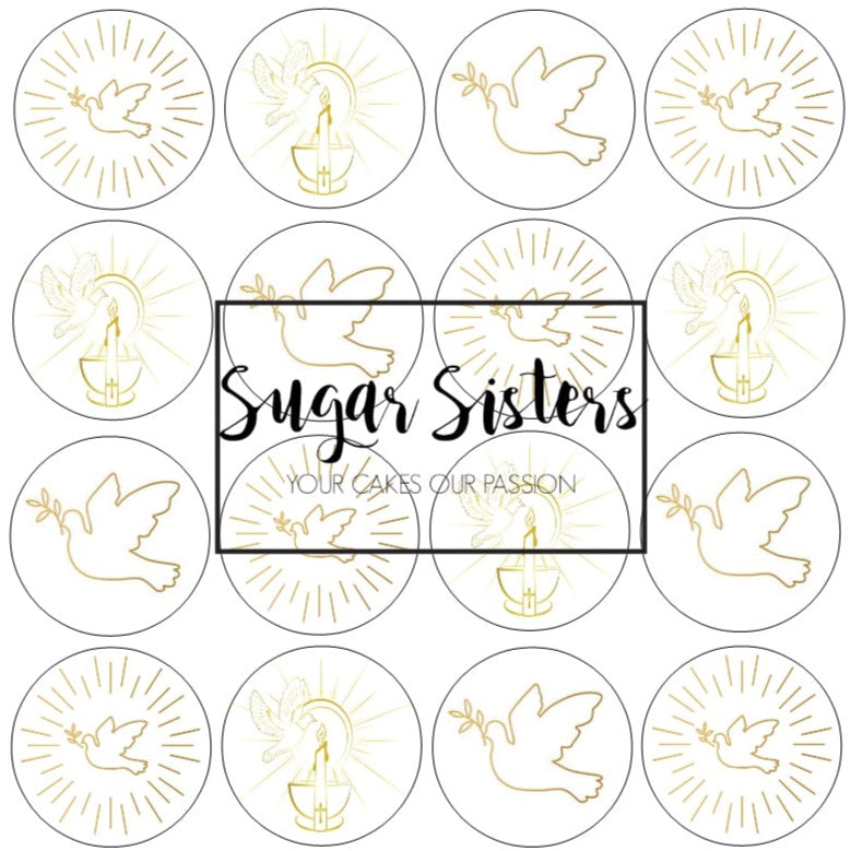 Gold Doves Edible Toppers - (20 Toppers) – SugarSisters.ie